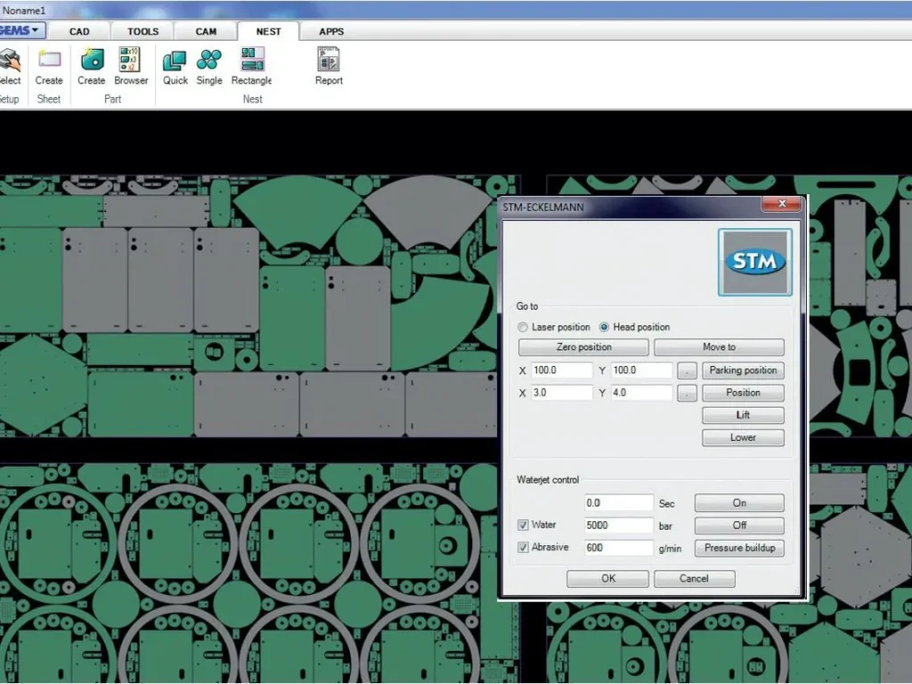 CNC Waterjet Cutting - Exclusive STM Cutting Software